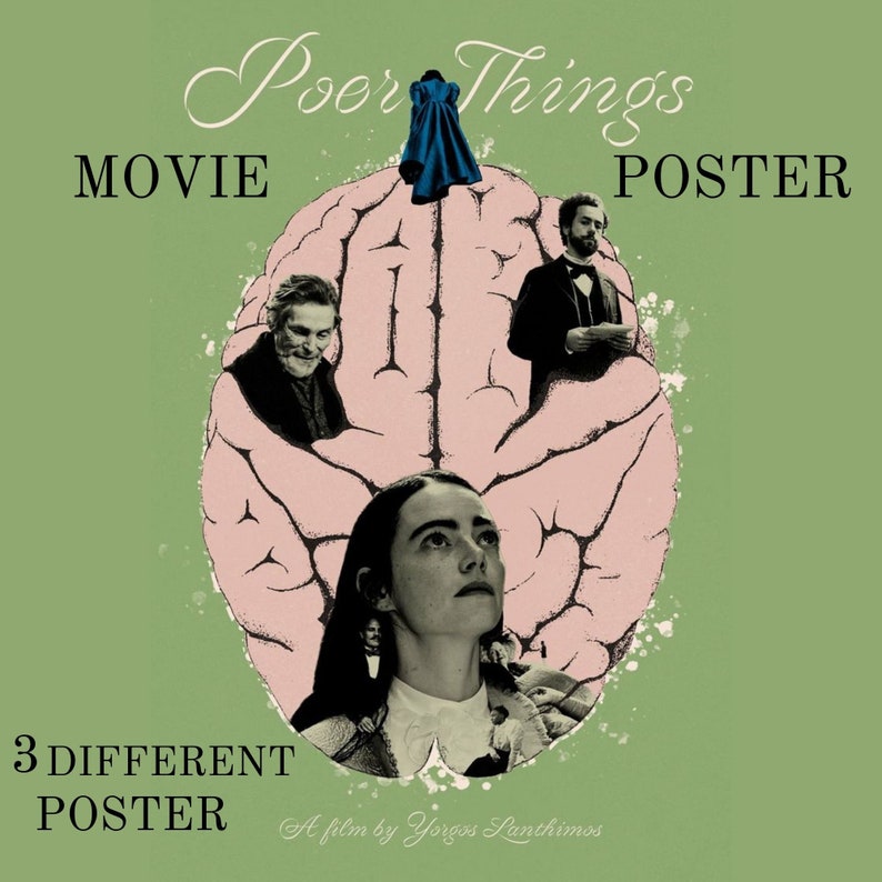 POOR THINGS Poster, Poor Things 2023 Movie Poster, Emma Stone, Willem ...
