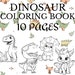 Coloring Book Pages for Kids, Dinosaur Coloring Sheets, Printable ...