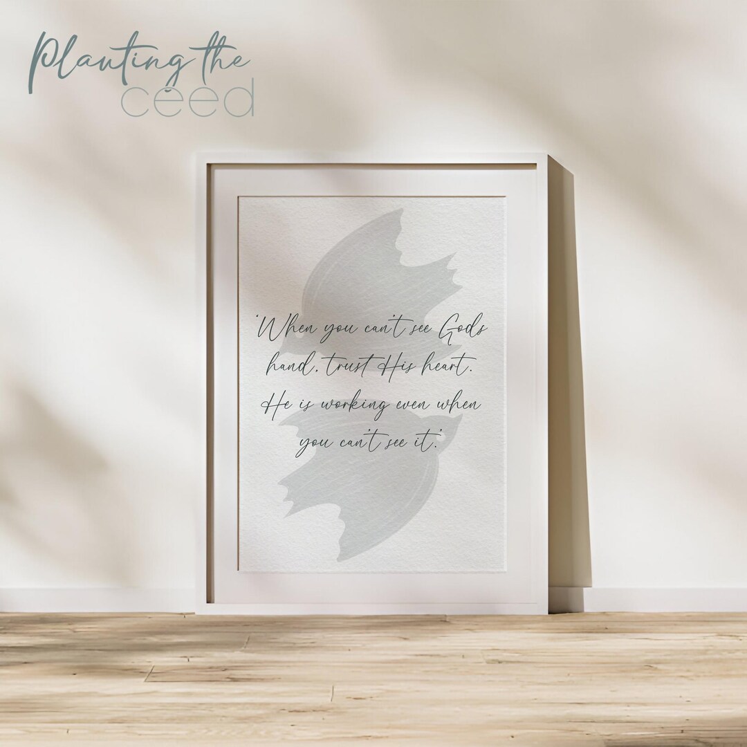 Inspirational Religious Quote Wall Art With Subtle Abstract Birds ...