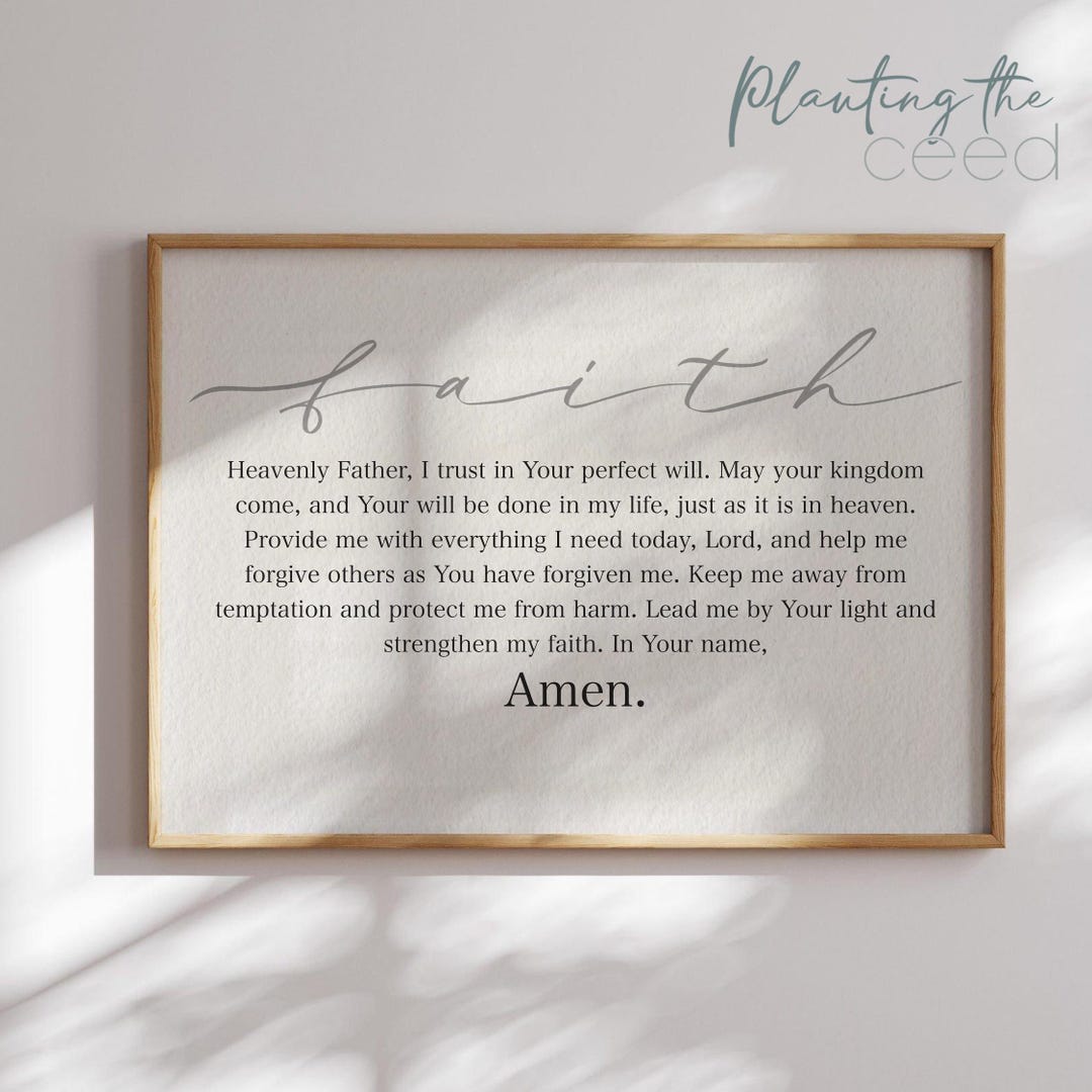 Lords Prayer Wall Print, Faith Inspired Art Print, Printable Christian ...