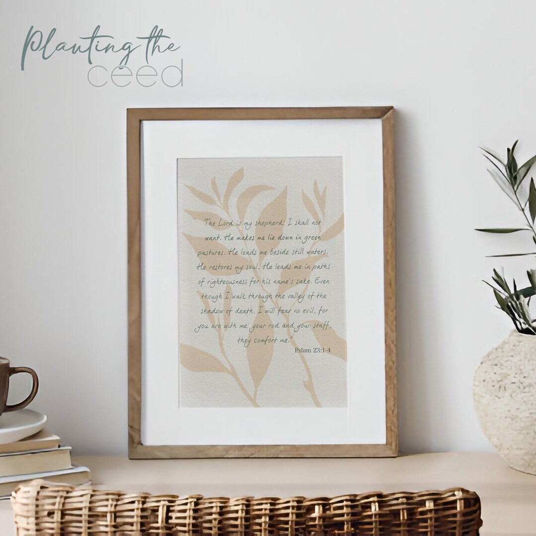 Psalm Bible Verses Wall Print, Decorative Christian Prints, Minimal ...