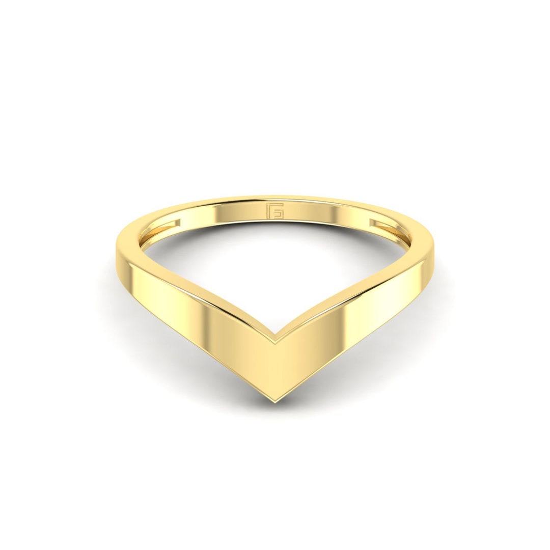 Minimalist Curvy Ring for Woman, Statement Ring, 14k 10k 18k Solid Gold, Signet Ring, Geometric ...