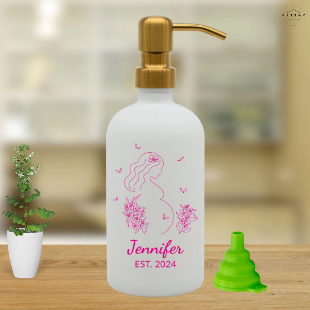 Gift for Pregnancy Mom - Custom Glass Bottle Soap Pump Gift for Her on ...