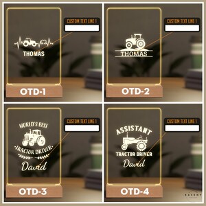 Personalized Tractors Driver Night Light Custom Tractor Boys Desk Lamp ...