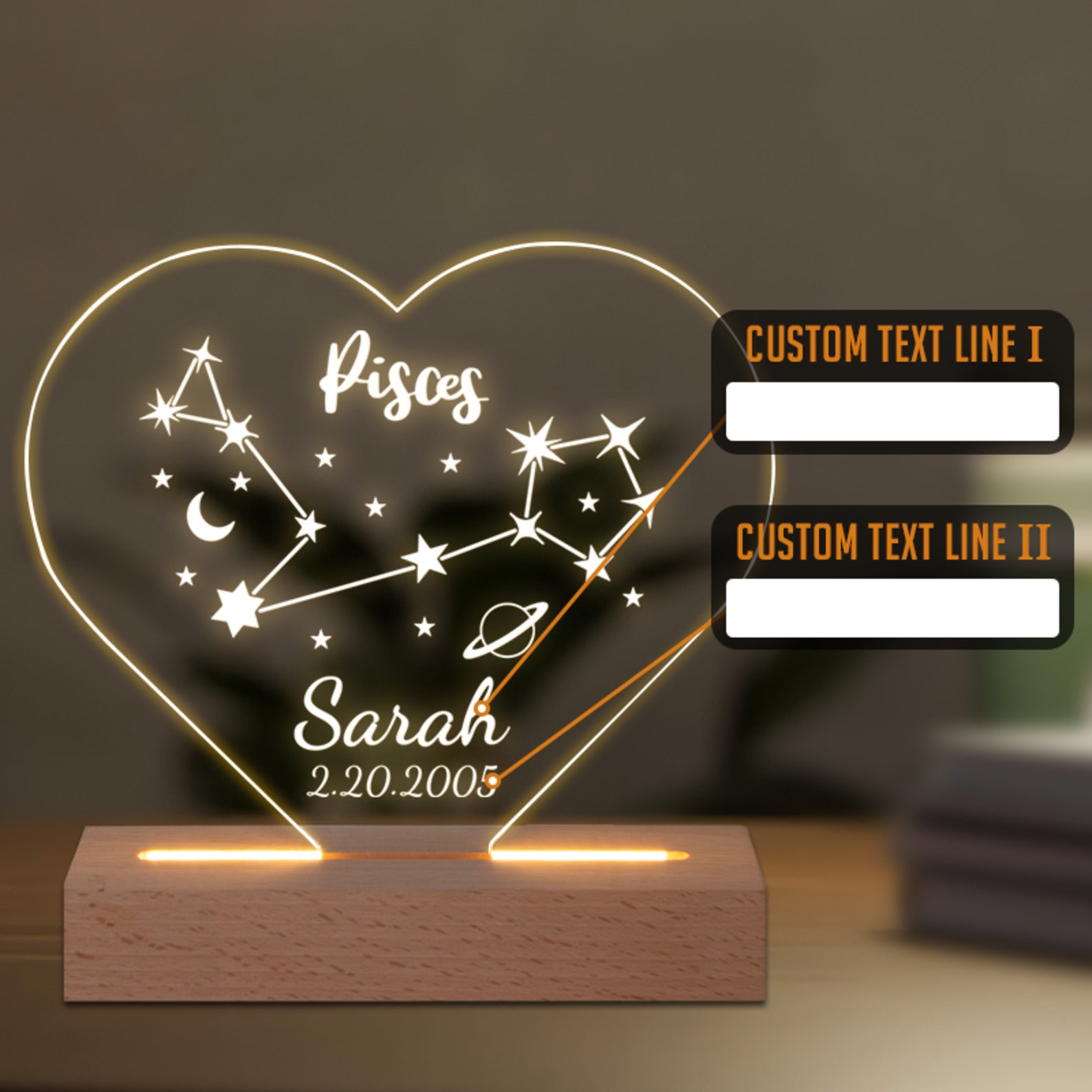 Personalized Constellation Chart Night Light Gift Star Map Lamp Om ...