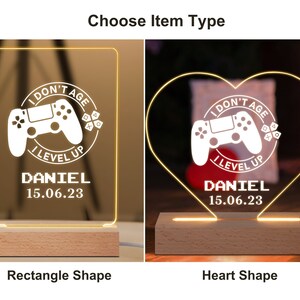 Men's Gift Night Light Custom LED Lamp Video Game Controller Console I ...