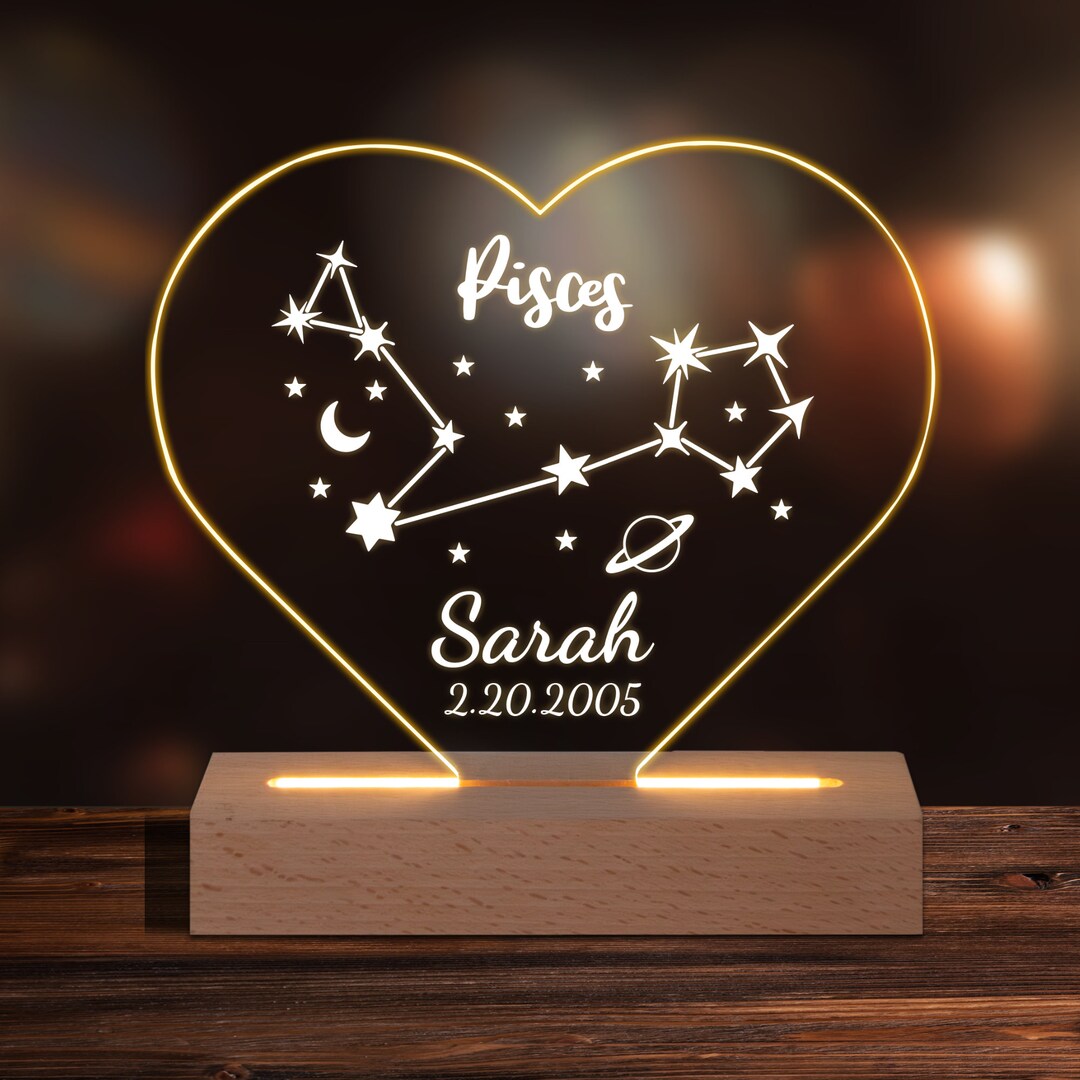 Personalized Constellation Chart Night Light Gift Star Map Lamp Om ...