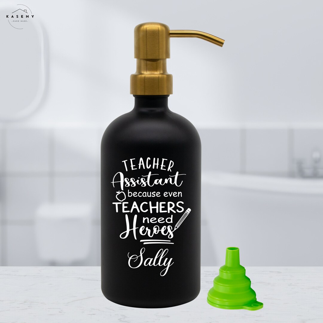 Teacher Assistant Gifts - Glass Bottle Dispenser Personalized Gift for ...
