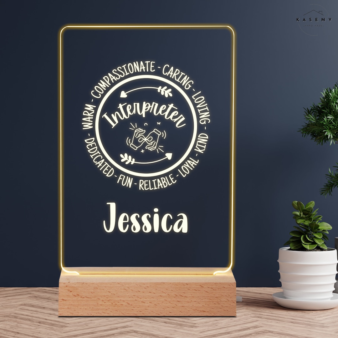 Interpreter Appreciation Gift Custom Night Light Gift for Interpreter ...