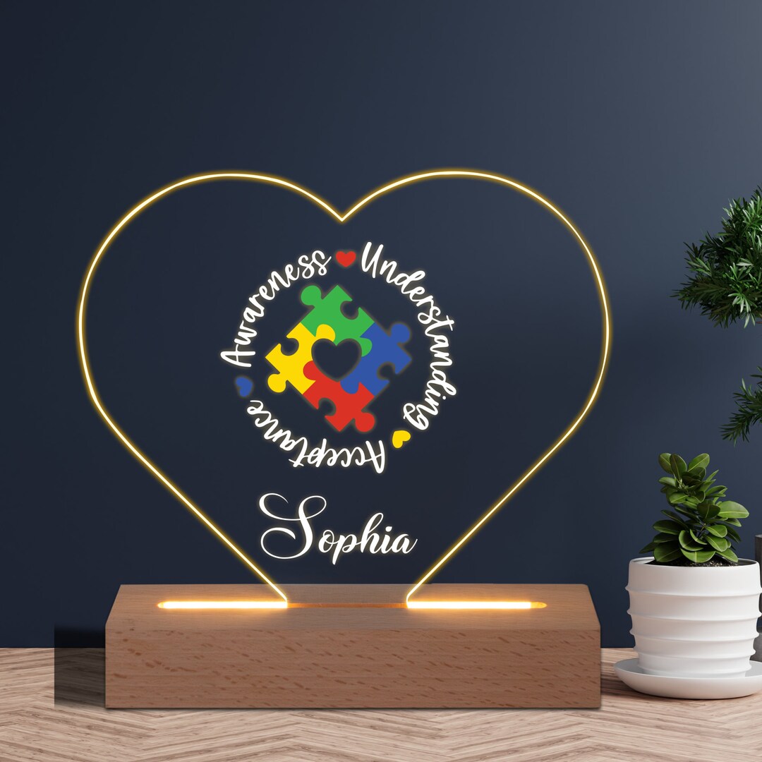 Autism Awareness Understanding & Acceptance Custom on Night Light ...