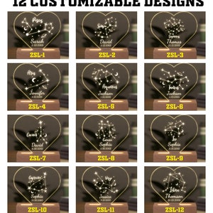 Personalized Constellation Chart Night Light Gift Star Map Lamp Om ...