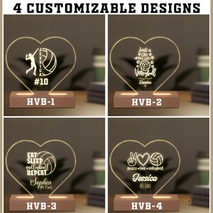 Volleyball Gift Custom Peace Love Volleyball Night Light Volleyball ...