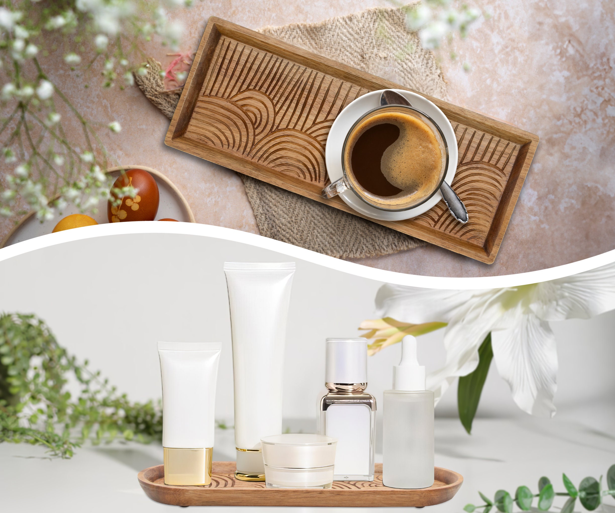 Handmade Soap Dispenser Tray - Flexible Bathroom Tray Kitchen Sink Tray ...