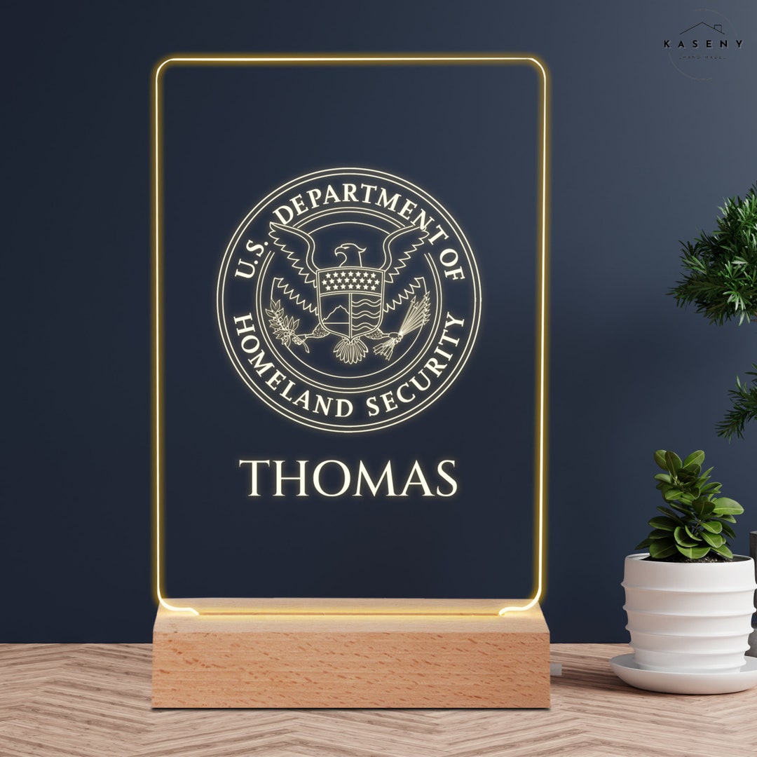 Custom Night Light Homeland Security Appreciation Desk Lamp Gift on ...