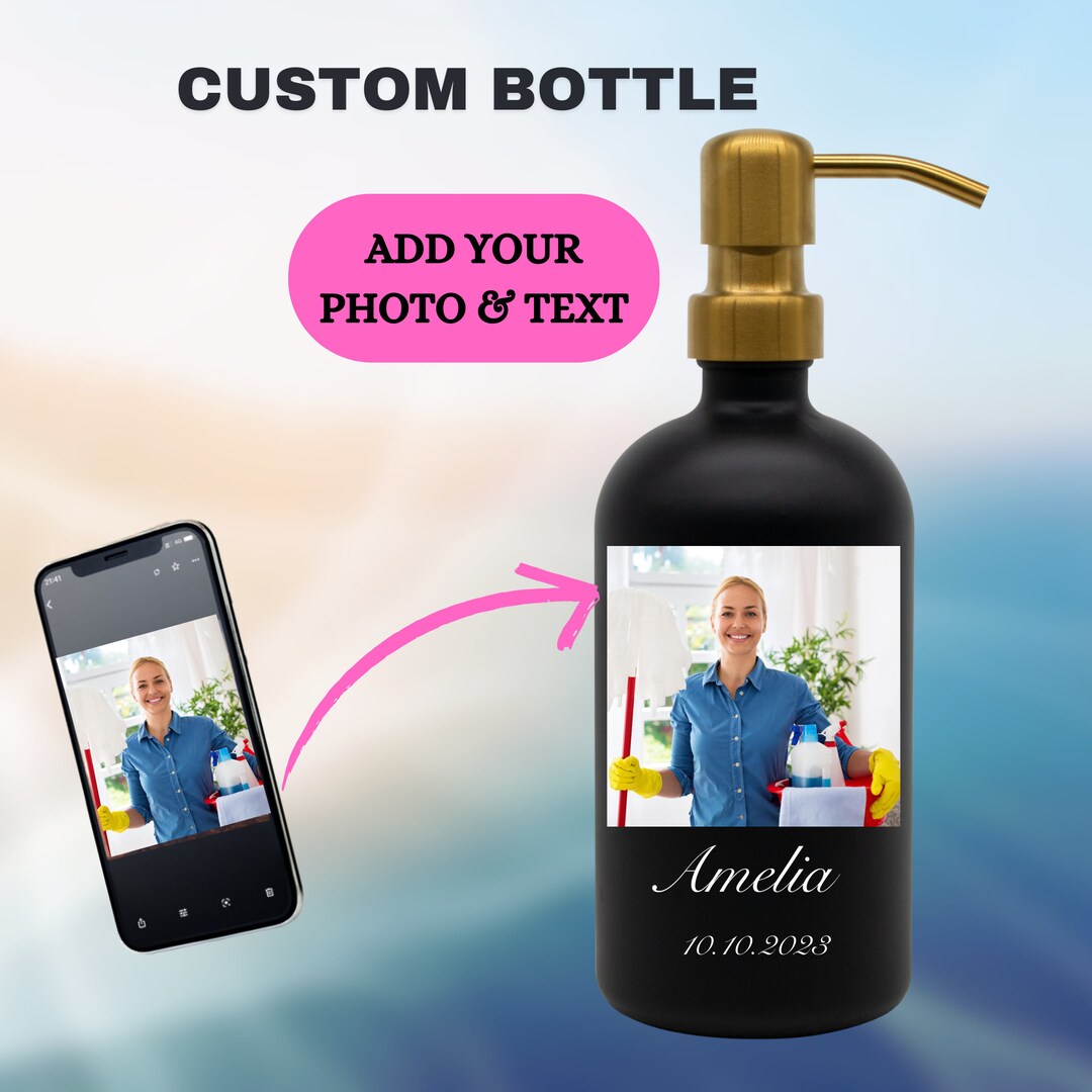 Personalized Glass Soap Dispenser for Housekeeper Gift - Printed Photo ...