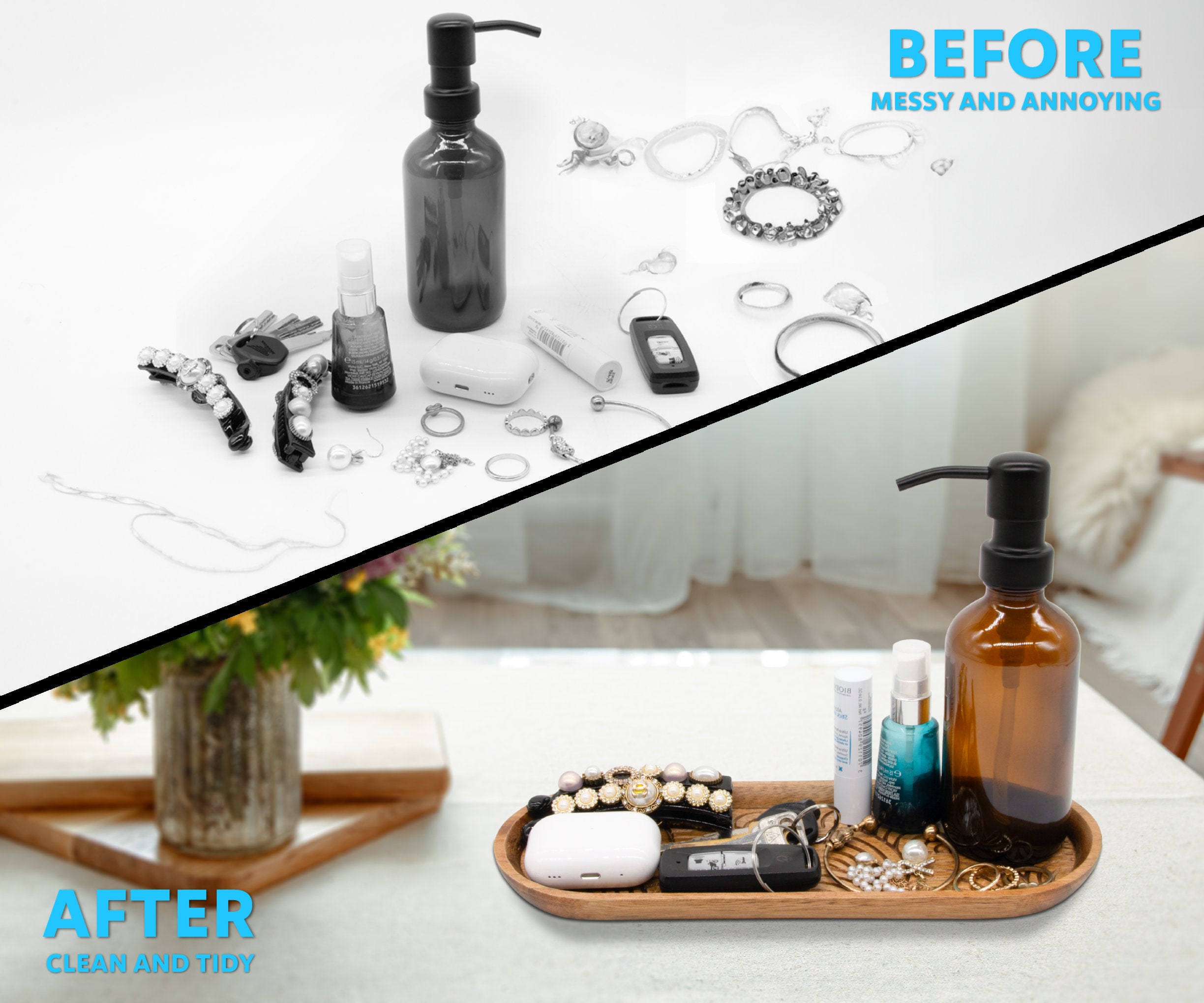 Handmade Soap Dispenser Tray - Flexible Bathroom Tray Kitchen Sink Tray ...