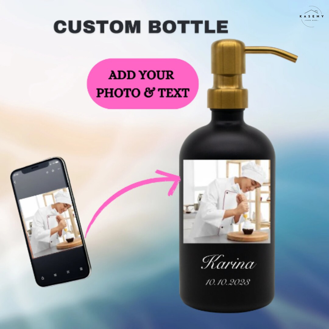 Custom Chef Photo on Soap Pump Bottle - Personalized Dish Soap Bottle ...
