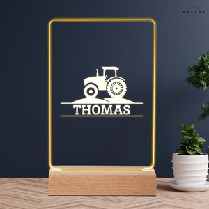 Personalized Tractors Driver Night Light Custom Tractor Boys Desk Lamp ...
