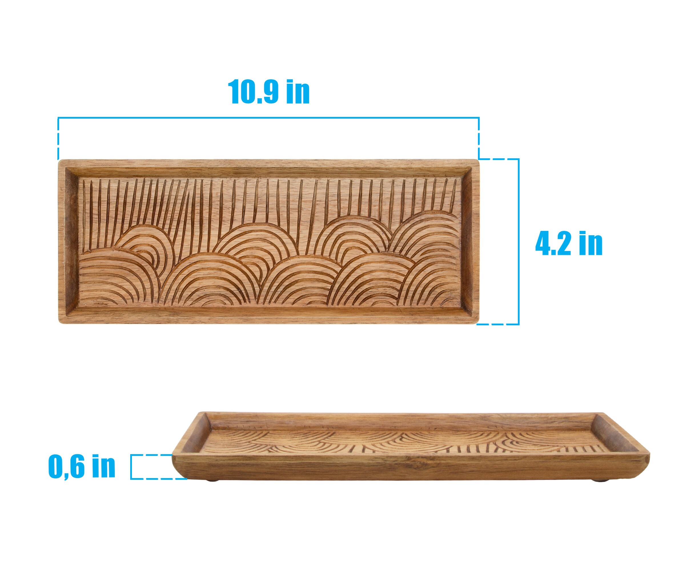 Handmade Wooden Tray Unique Decorative Tray With Non-slip - Etsy