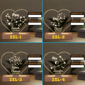 Personalized Constellation Chart Night Light Gift Star Map Lamp Om ...