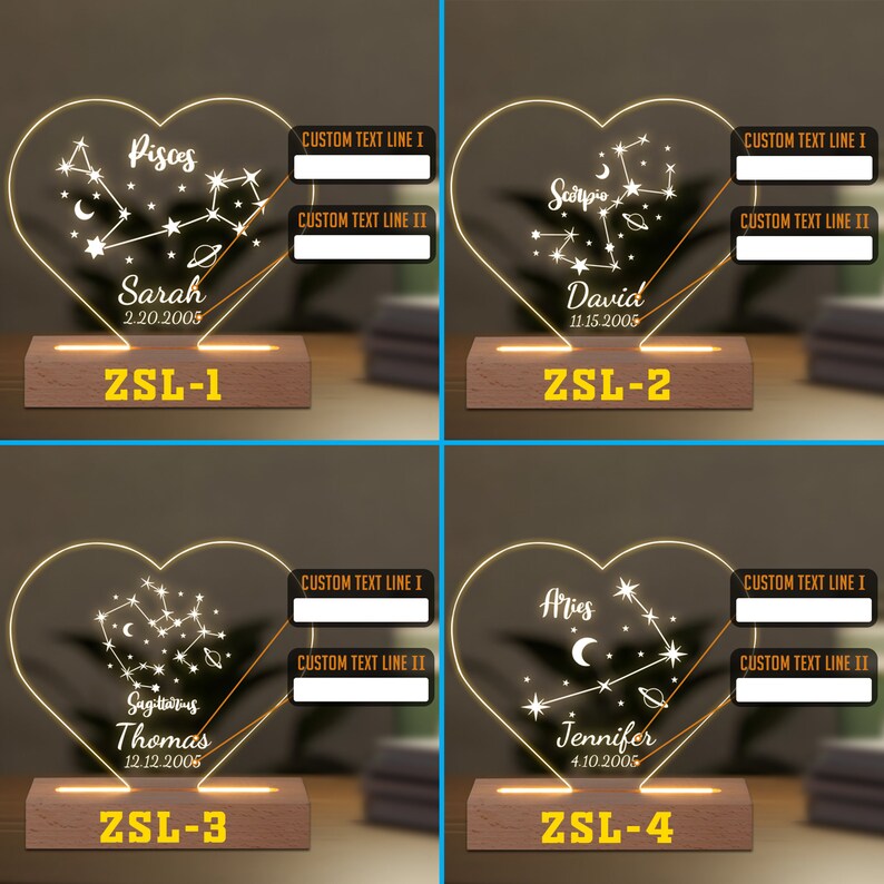 Personalized Constellation Chart Night Light Gift Star Map Lamp Om ...