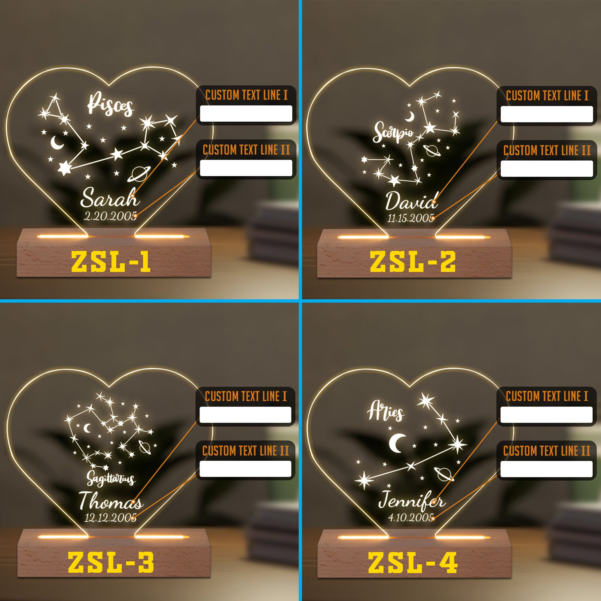 Personalized Constellation Chart Night Light Gift Star Map Lamp Om ...