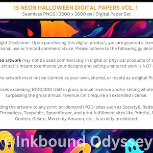 15 Neon Colored Halloween Digital Papers | Seamless Designs ...