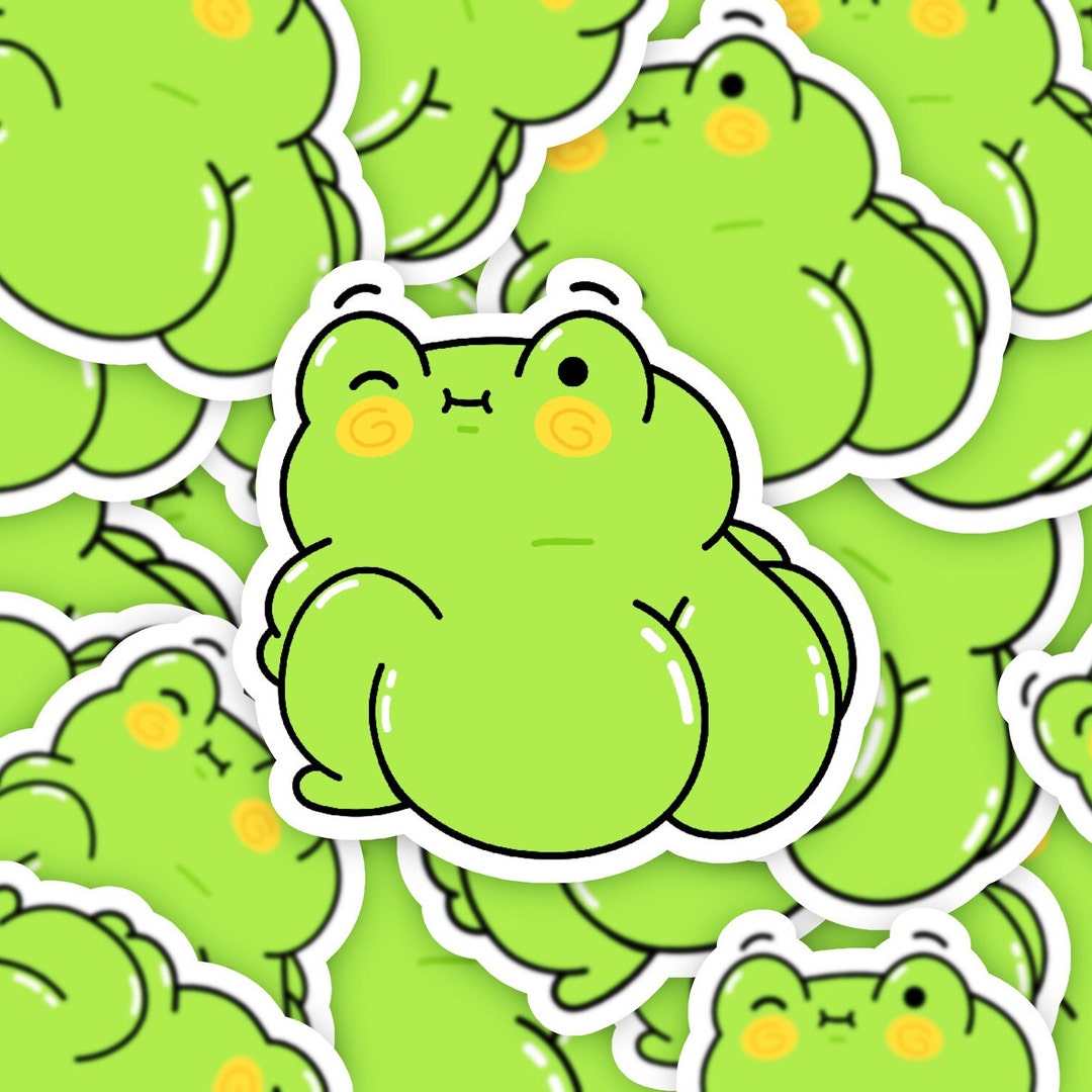 Booty Frog Sticker, Funny Frog Meme Sticker, Rude Sticker, Laptop Vinyl Sticker, Cheeky Frog ...