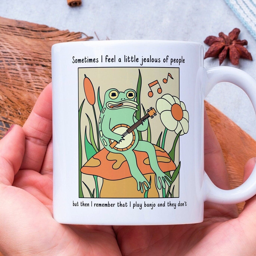 Frog Banjo Mug, Gift for Banjo Player, Banjoist Coffee Cup, Music Tea ...