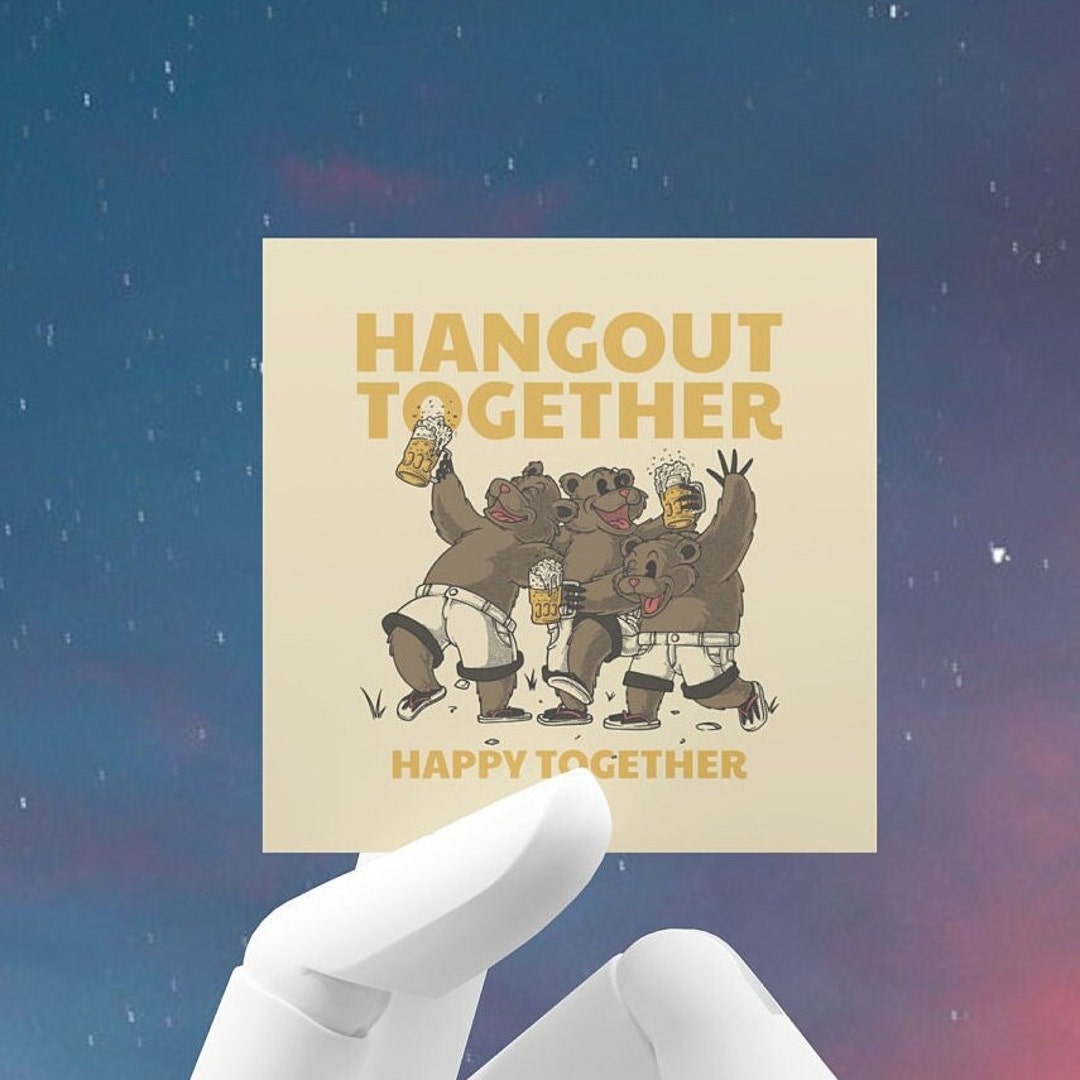 Retro Bear Sticker, Bear Lover Gift, Sticker for Friends, Animal Meme ...