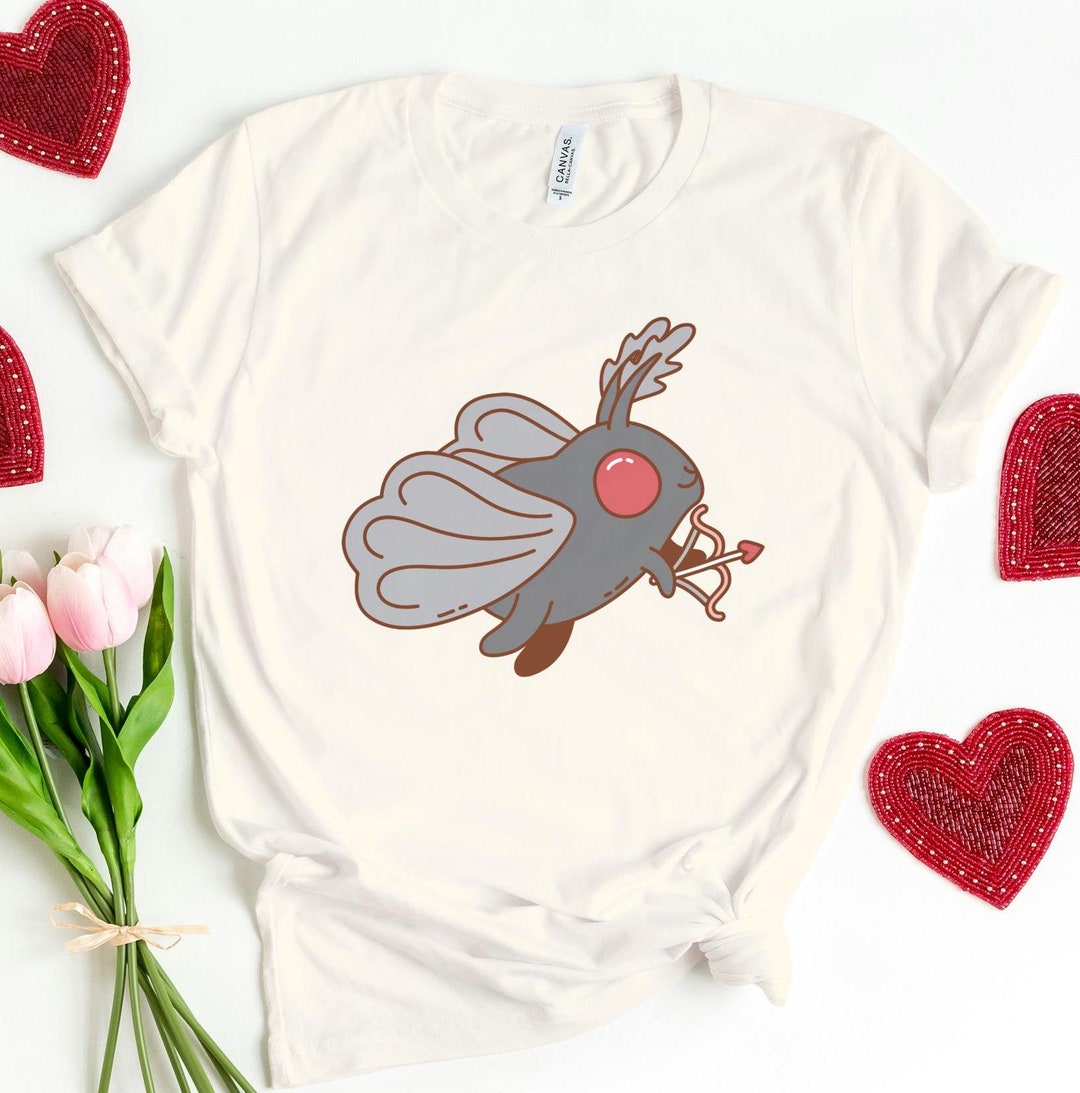 Cute Mothman Shirt, Funny Cryptid Tee, Cute Valentines Day Shirt, Retro ...