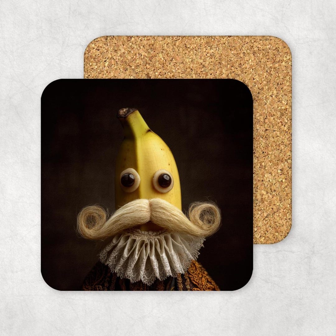 Funny Banana Meme Coaster, Fruit Meme Cork Back Coaster, Banana Lover ...
