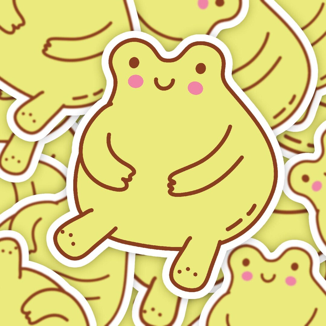 Cute Frog Stickers, Cute Kawaii Sticker, Funny Kawaii Frog Gift ...