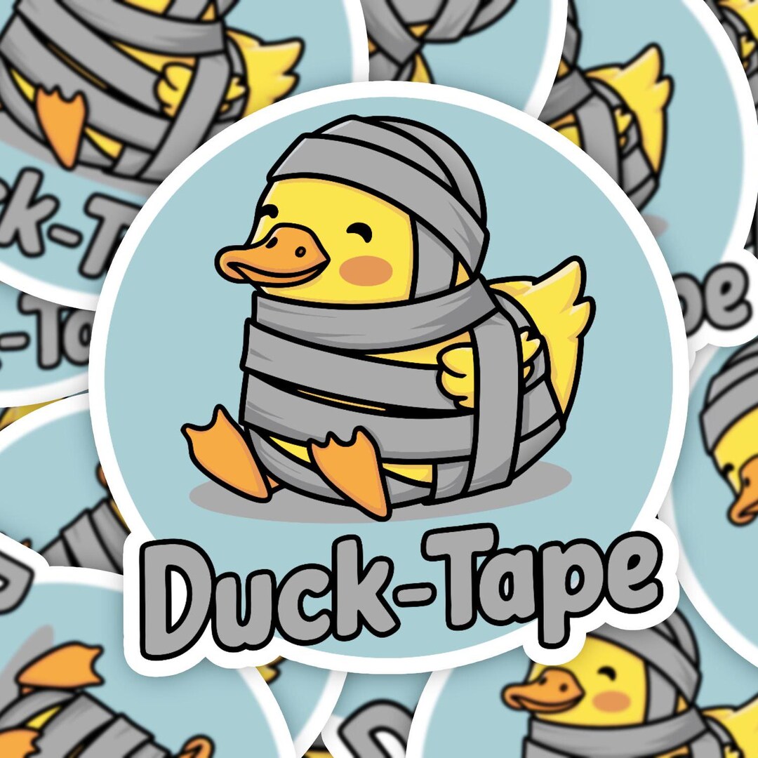 Duck Tape Sticker, Graphic Animal Sticker, Funny Duck Sticker, Duct ...