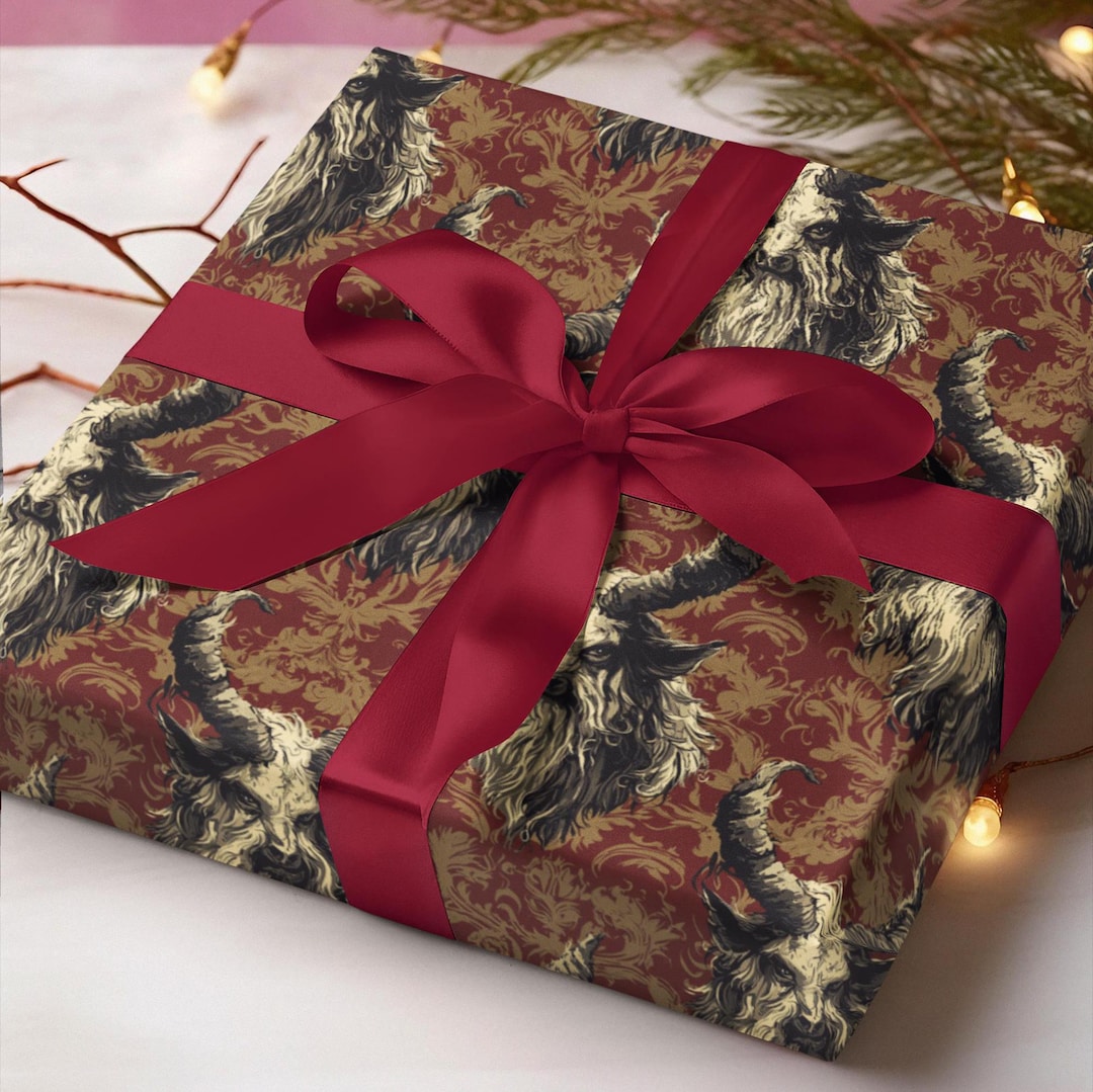 Krampus Wrapping Papers, Holiday Gift Wrap, Demonic Christmas Paper ...