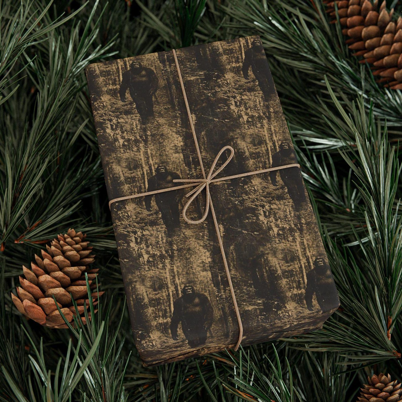 Bigfoot Wrapping Papers, Old Photo of Bigfoot Gift Wrap, Sasquatch ...