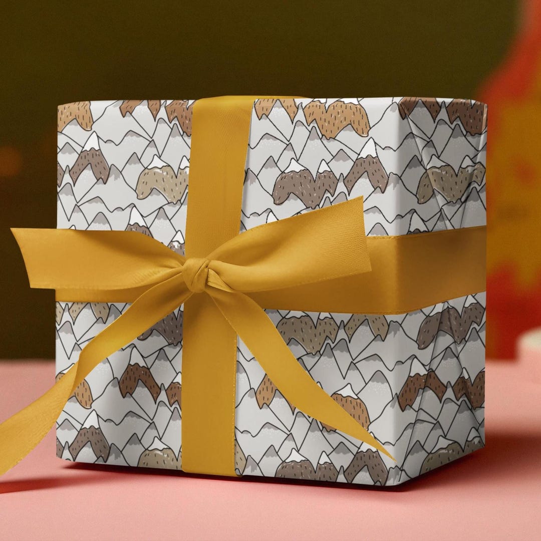 Cute Mountain Wrapping Paper Roll, Hills and Cliffs Wrapping Papers ...