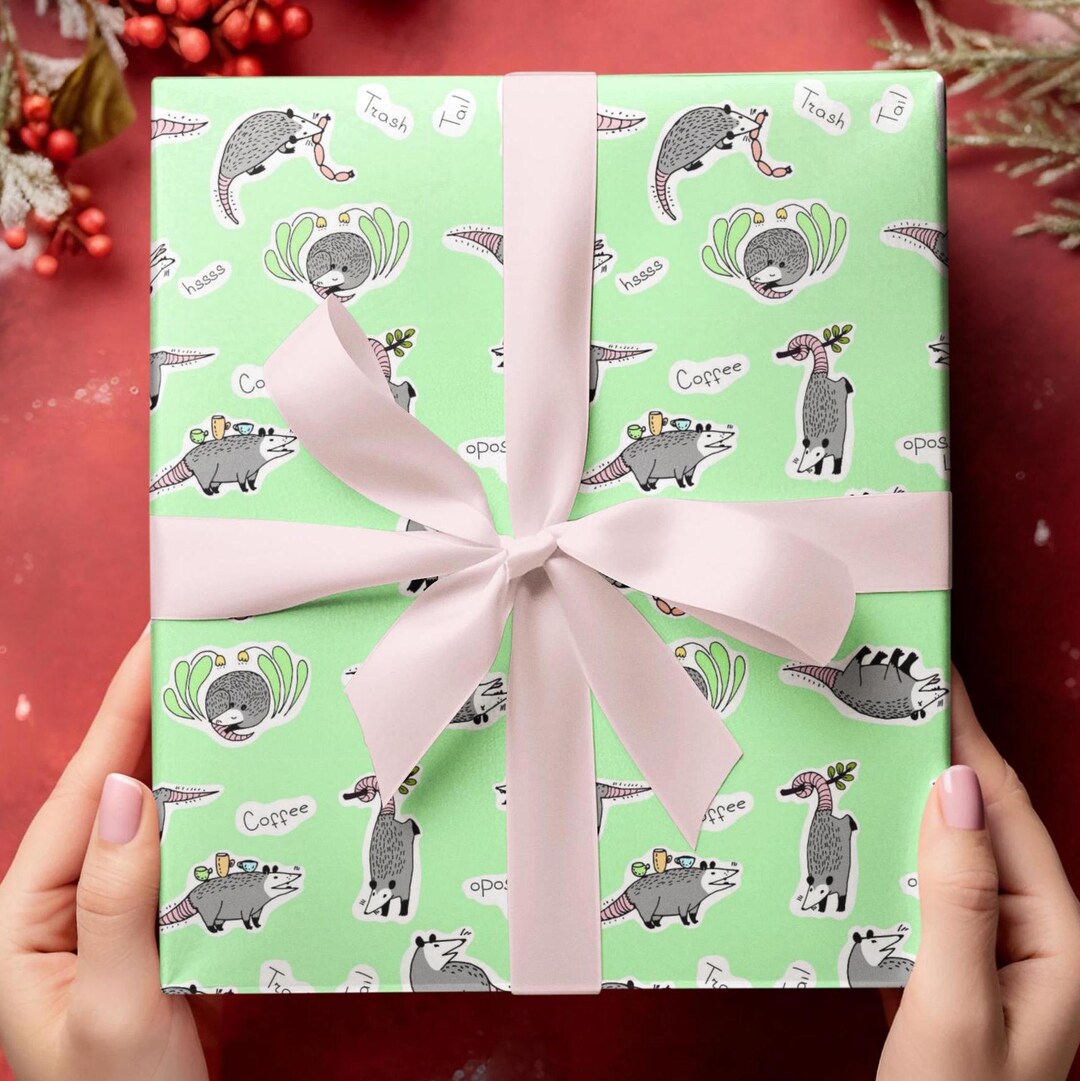 Funny Possum Wrapping Paper, Cute Opossum Gift Wrap, Funny Wrapping ...