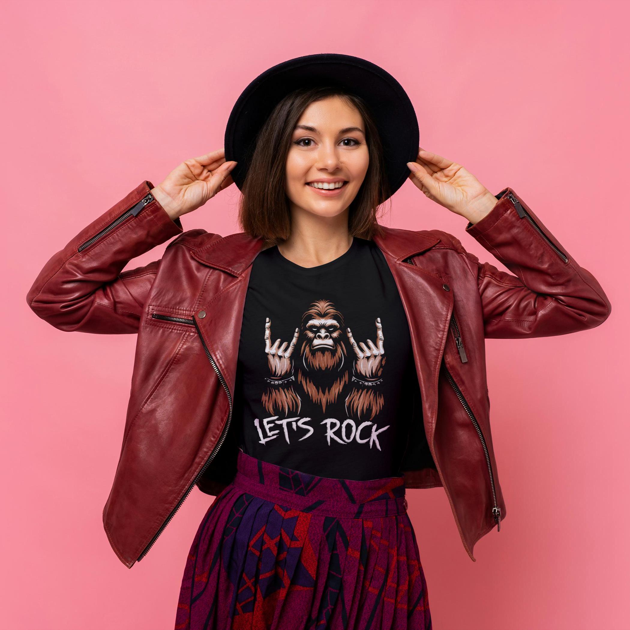 Rock and Roll Bigfoot T-shirt, Rock on Sasquatch Gift, Let's Rock Shirt ...