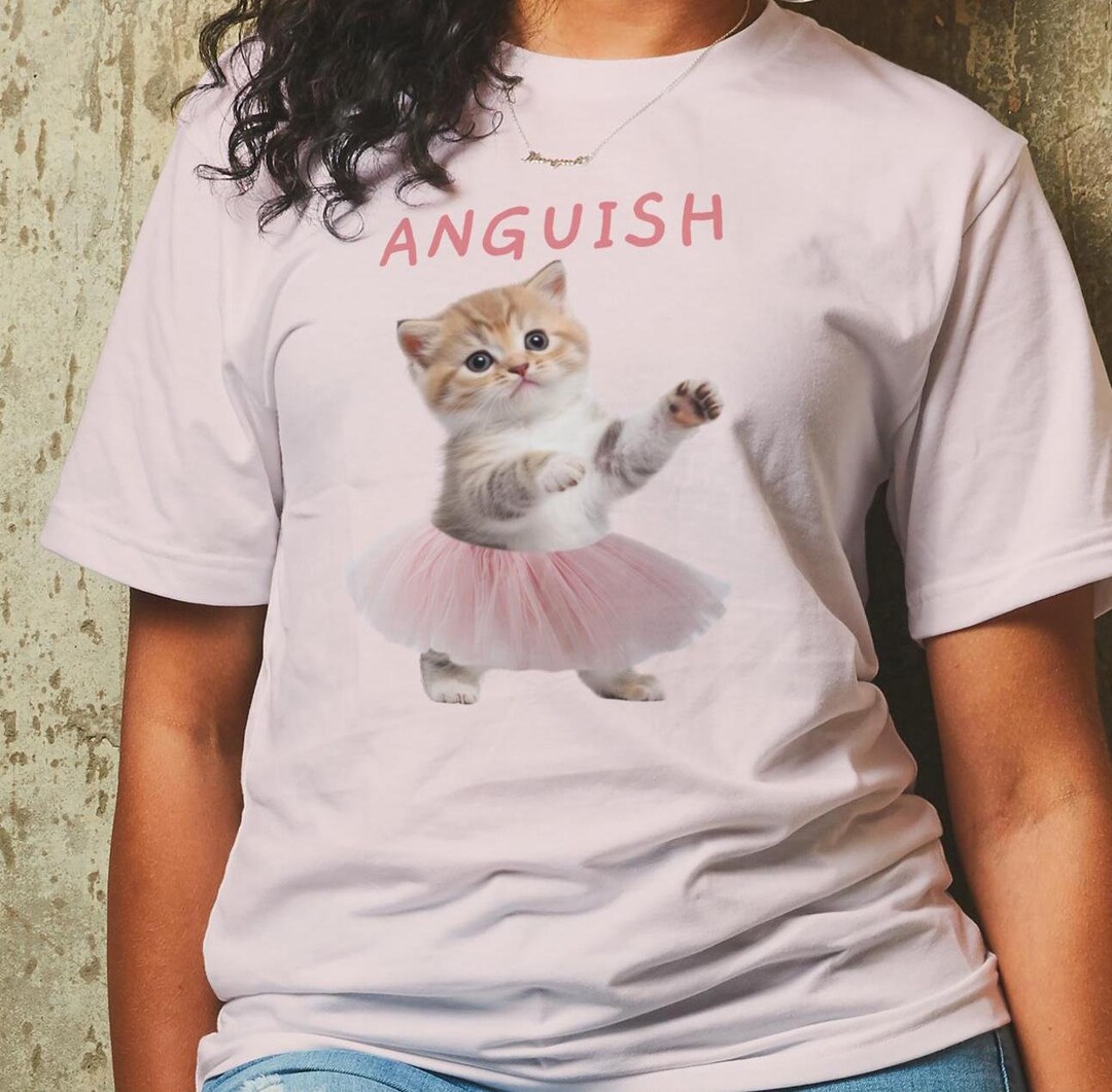 Anguish Cat T-shirt, Funny Ballerina Shirt, Kitten Tee, Cat Meme Shirt ...