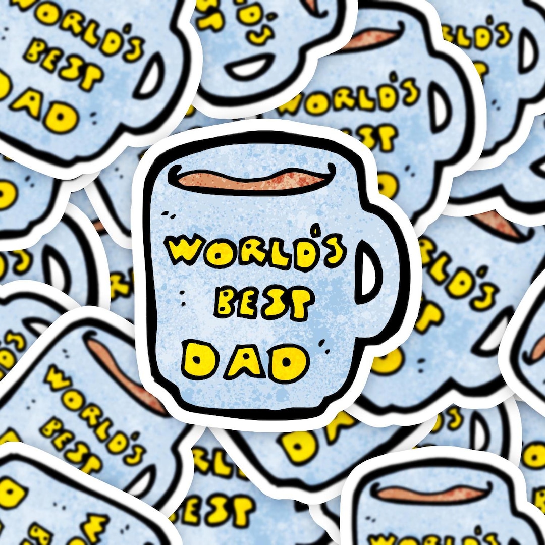 Worlds Best Dad Sticker, Father's Day Sticker, Dad Gift, Coffee Mug ...
