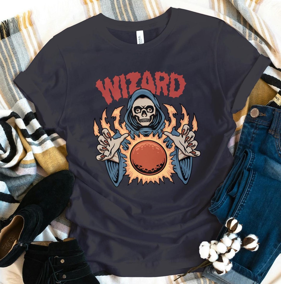 Skull Wizard Shirt, Retro Tattoo Shirt, Vintage Tattoo Skull Shirt ...