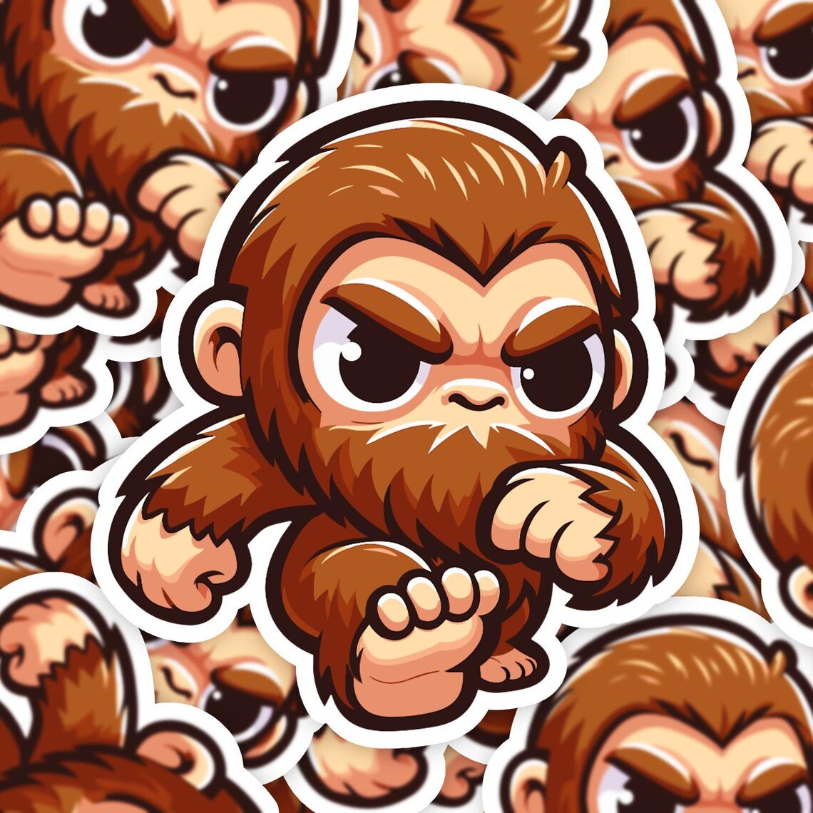 Chibi Bigfoot Sticker, Funny Sasquatch Sticker, Kawaii Bigfoot Stickers ...