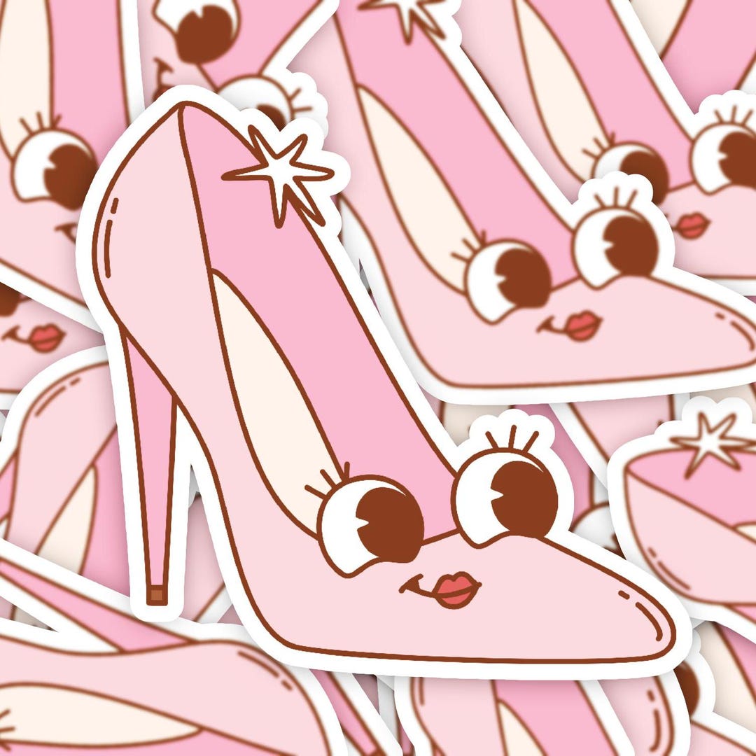 Pump Shoes Stickers, Funny Retro Sticker for Her, High Heel Shoes ...