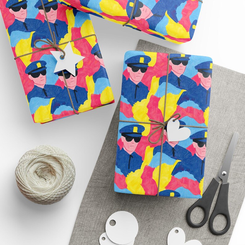 Police Wrapping Papers, Police Graduation Gift Wrap, Cop Gift Wrap, Law ...