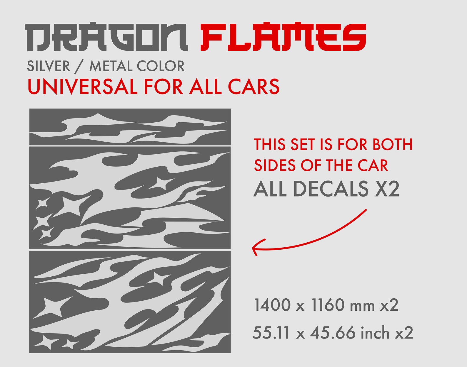 SILVER Dragon Flames Livery, Drift Livery, Japanese Decal, Dynamic Car ...