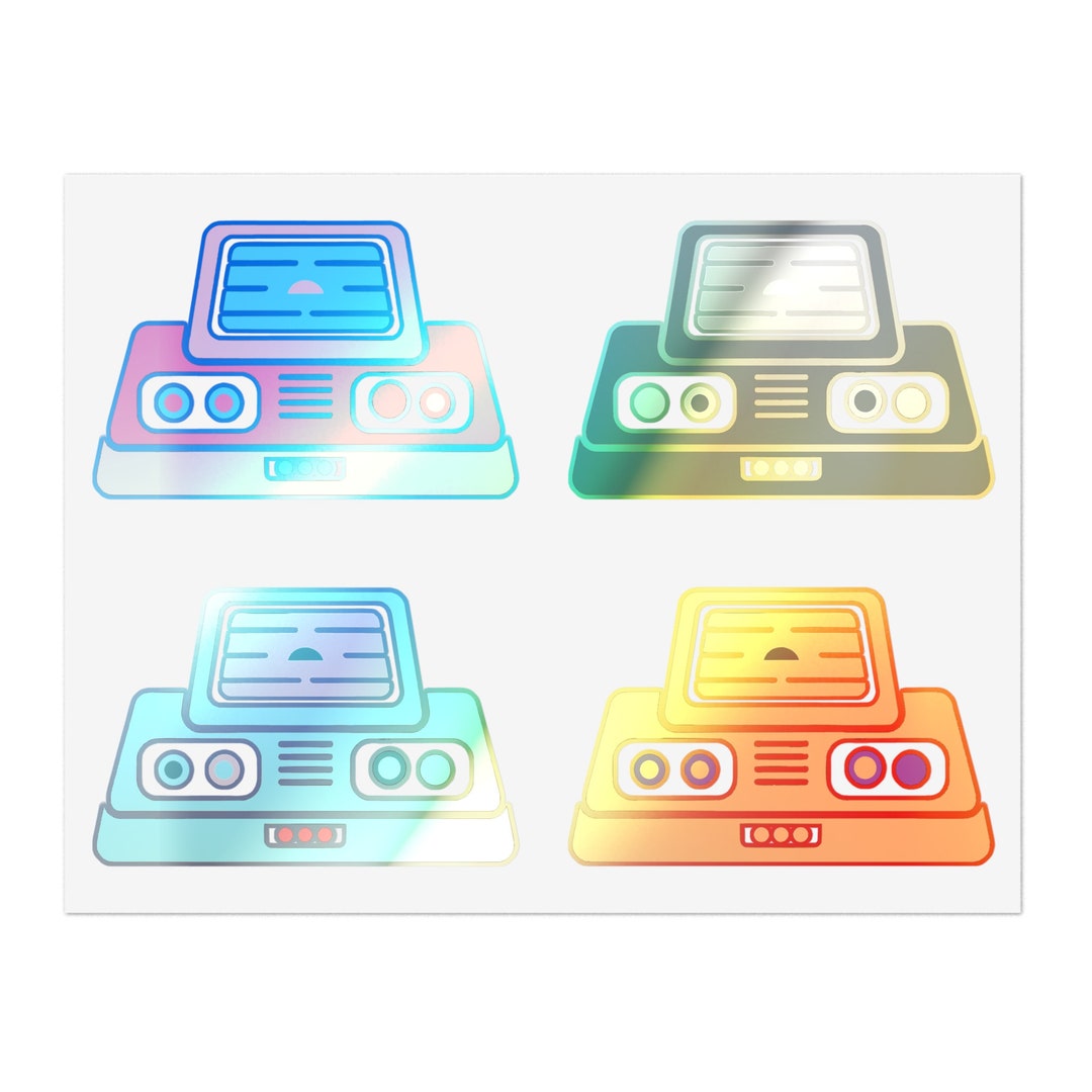 Retro Computer Stickers: Die Cut, Transparent, White, & Holographic in ...