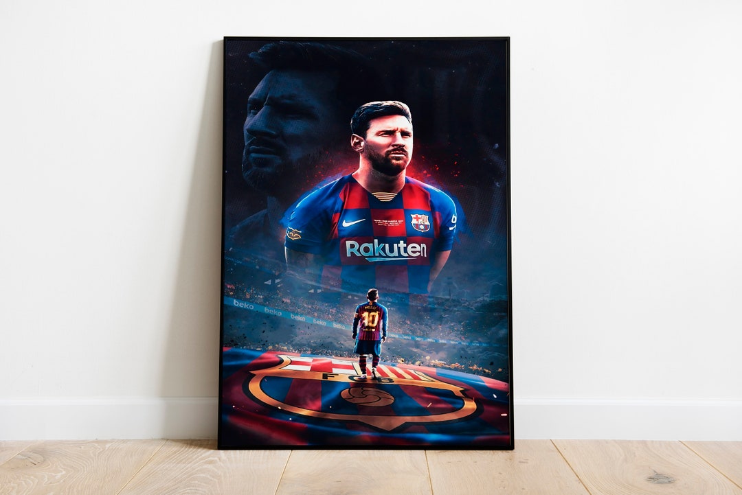Lionel Messi Barcelona Poster Football Different Size Posters G.O.A.T ...