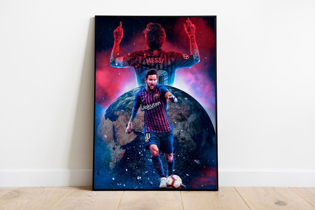 Lionel Messi Barcelona Poster Football Different Size Posters G.O.A.T ...