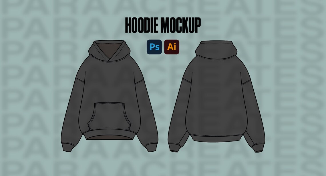 Hoodie Vector Mockup - Etsy